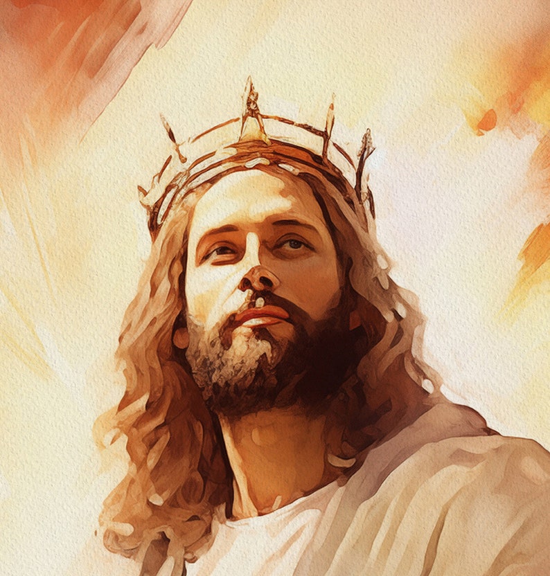 Jesus King of Kings, Jesus as King, Christian Gift Idea, Watercolor ...