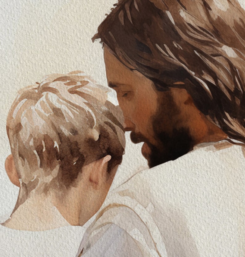 Jesus With Young Man Art Jesus Hugging Teenage Boy Art, Embrace Jesus ...