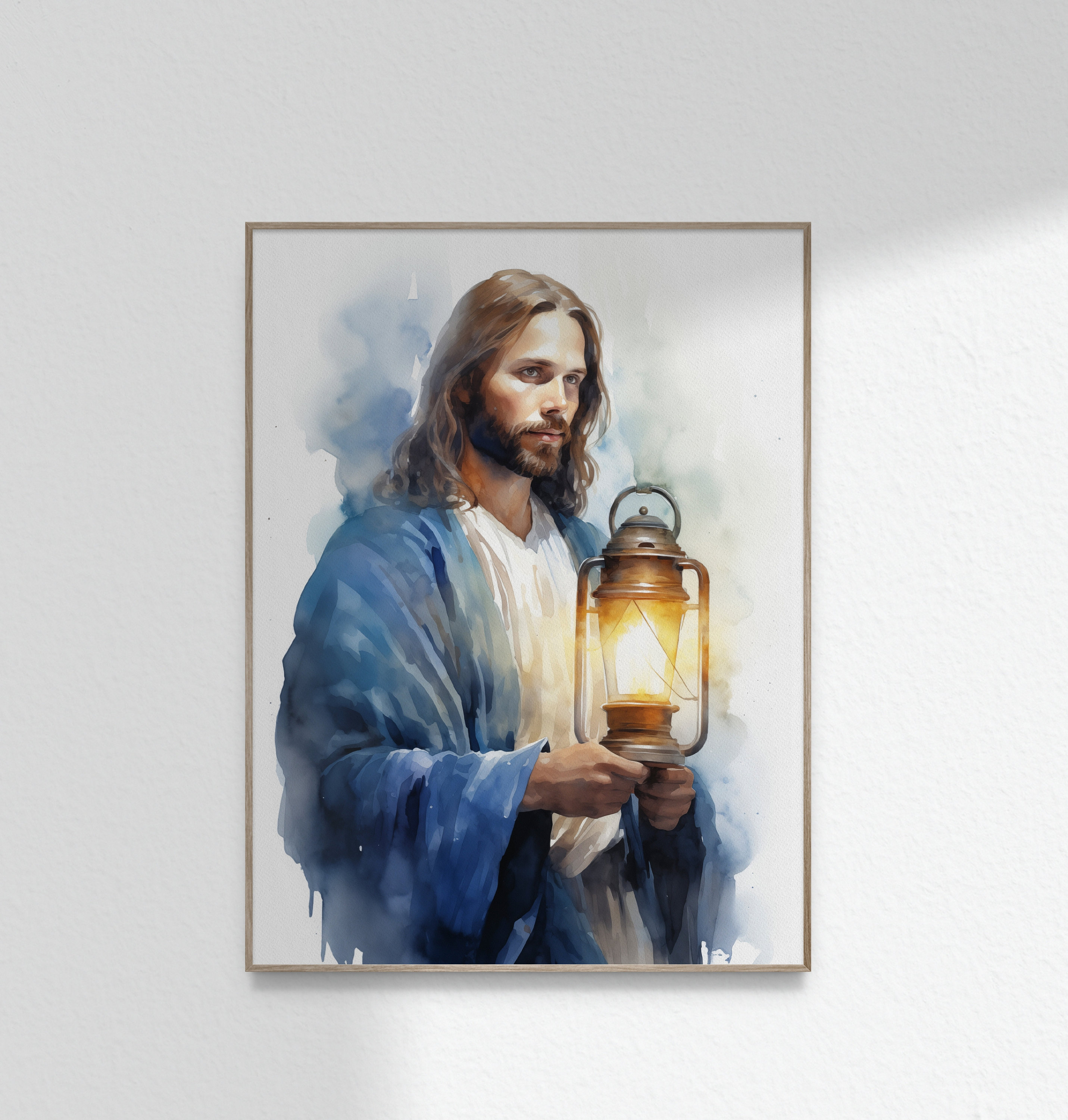 Jesus With Lantern Painting Jesus Guide Me to Light in the Darkness ...
