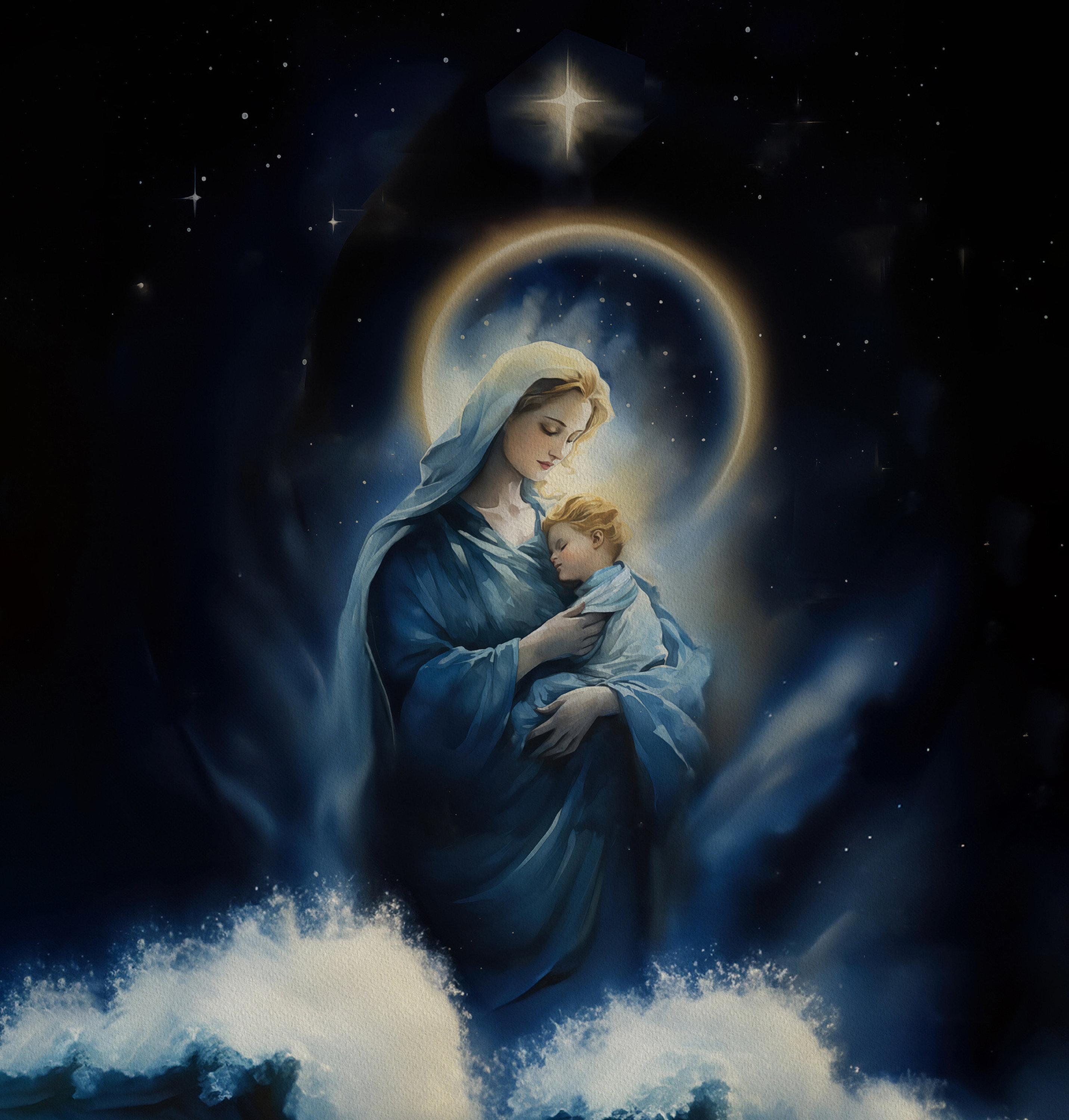 Our Lady Star of the Sea Art Virgin Mary Art, Catholic Wall Art ...