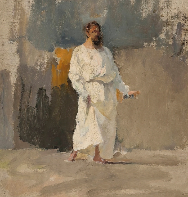 Old Vintage Sketch of Jesus Christ Painting Picture Christian Drawing ...