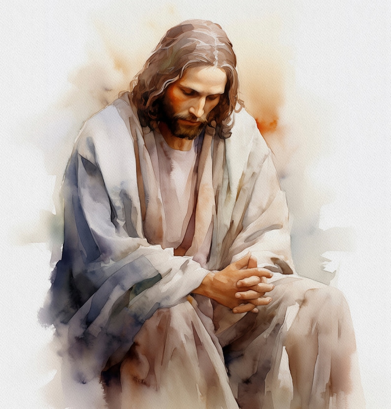 Jesus Praying in the Garden of Gethsemane Praying Christ Prayer Art ...