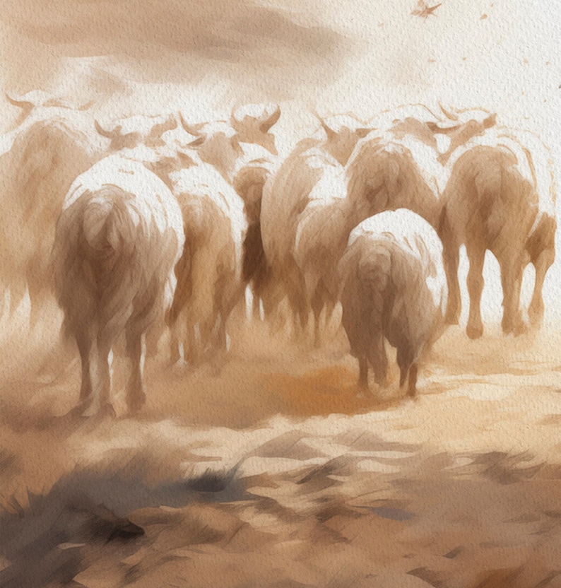 Savior, Like a Shepherd Lead Us, Jesus Christ & Sheep, Watercolor ...