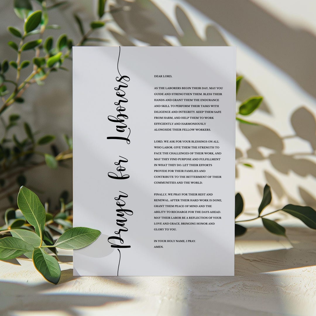 Prayer for Laborers New Job Gift Prayer Christian Prayer Bible Office ...