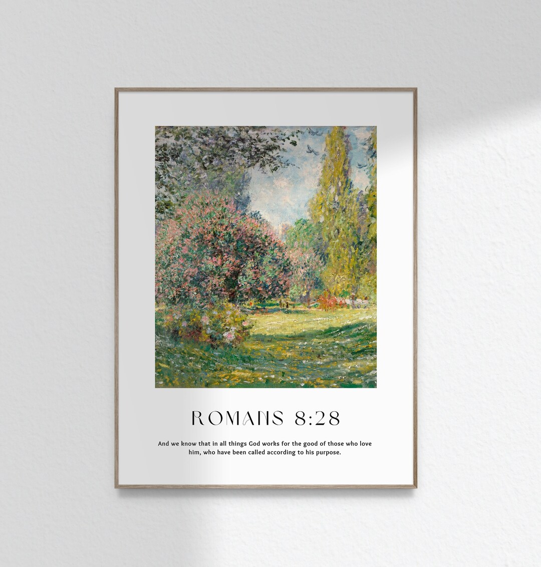 Romans 8 28 Wall Art Christian Bible Verse Print Scripture Religious ...