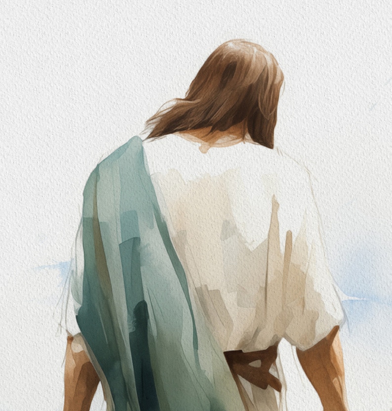 Come Follow Me Jesus Christ Walking With Girl Art Kids Room Nursery ...