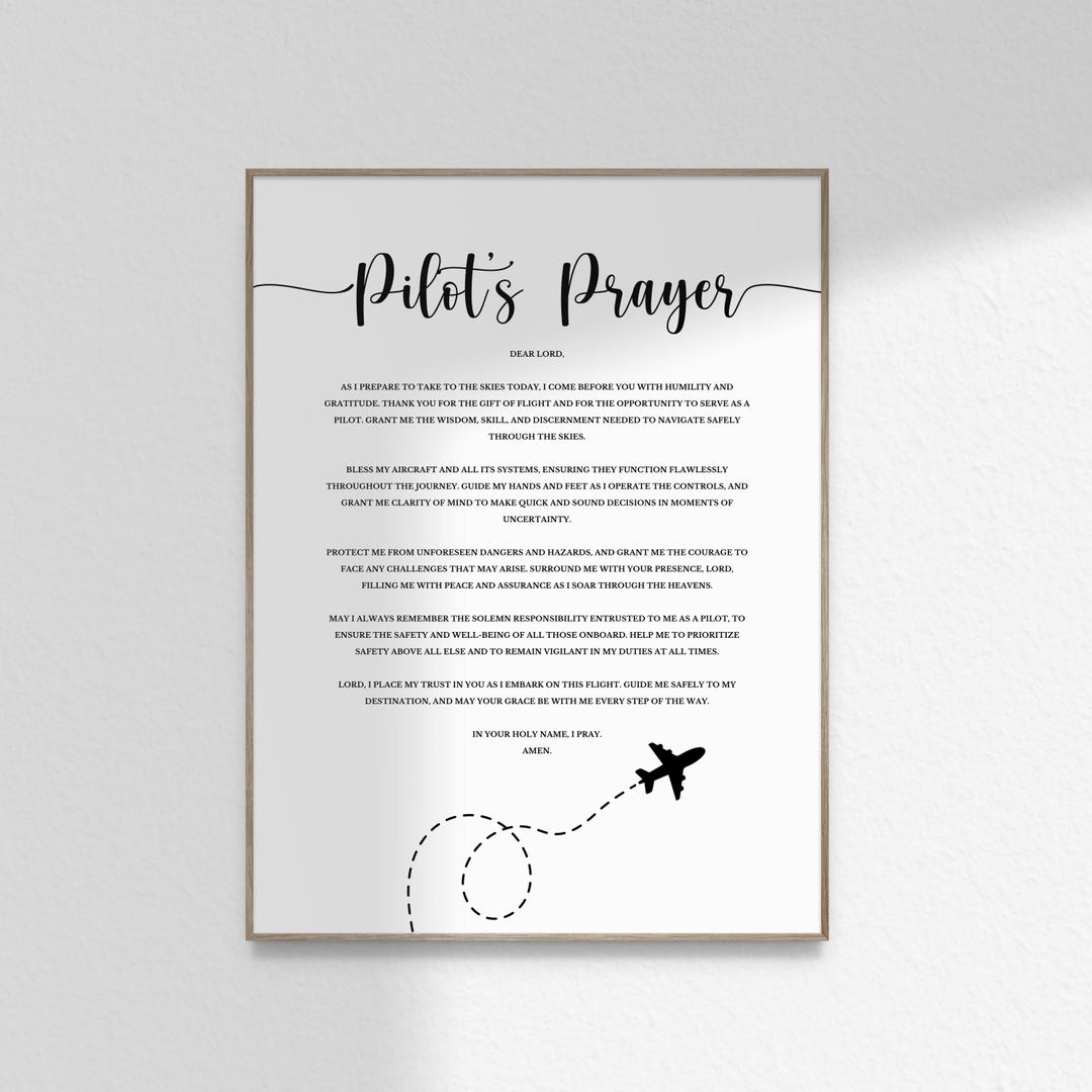 Pilot's Prayer Pilot Gift Aviator Prayer Plane Christian Prayer Bible ...