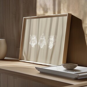 Three Hearts of the Holy Family Hearts Mary Jesus Joseph Beige Neutral ...