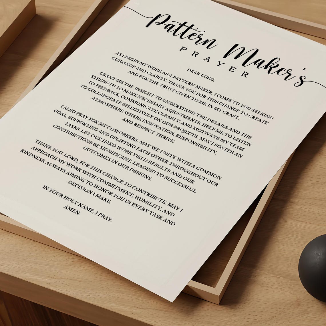 Pattern Maker's Prayer Gift for Design Draftsman Christian Prayer Gift ...