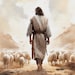Savior, Like a Shepherd Lead Us, Jesus Christ & Sheep, Watercolor ...