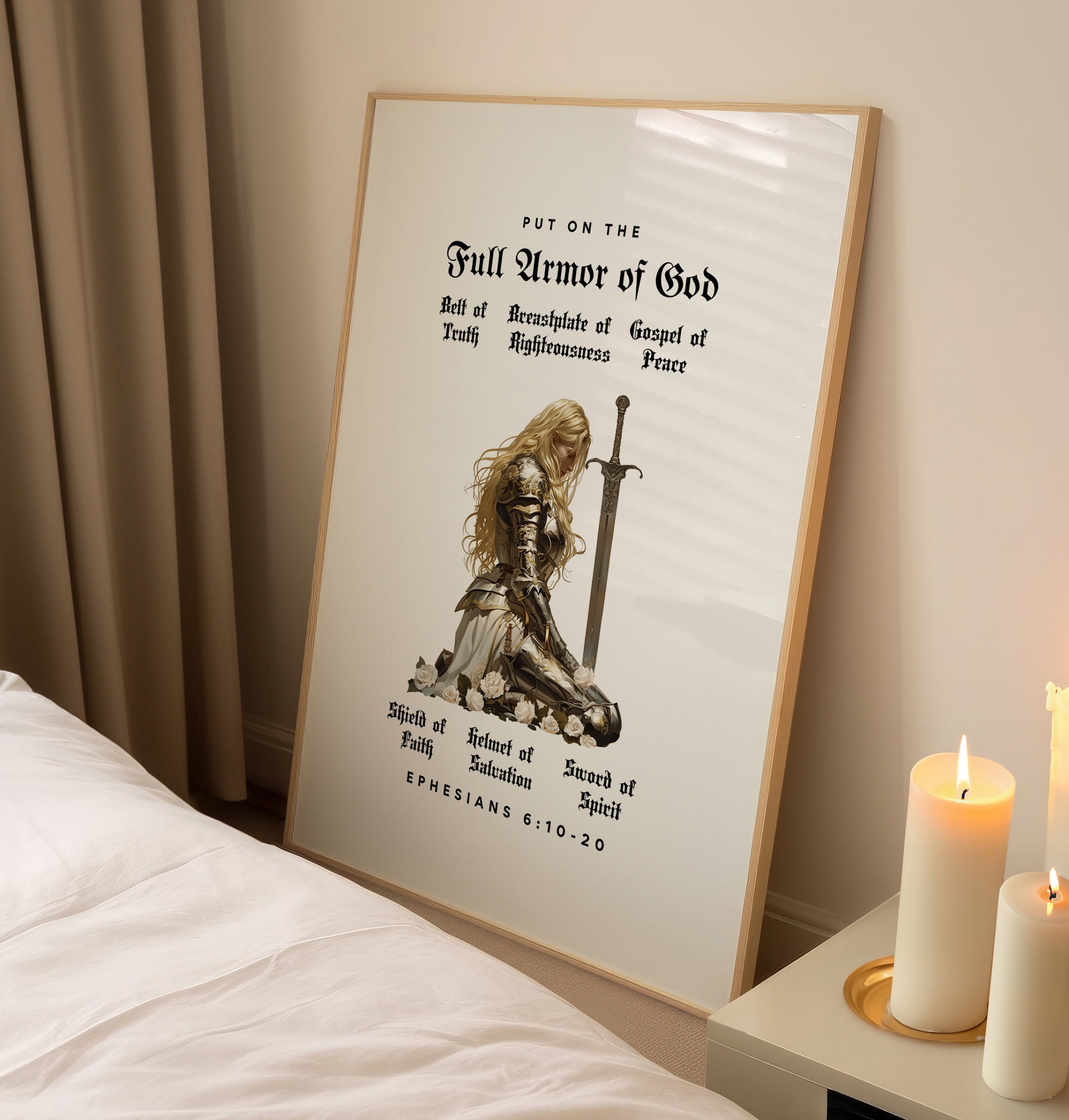 Put on the Full Armor of God Ephesians 6 10 Gift for Girls Nursery Wall ...