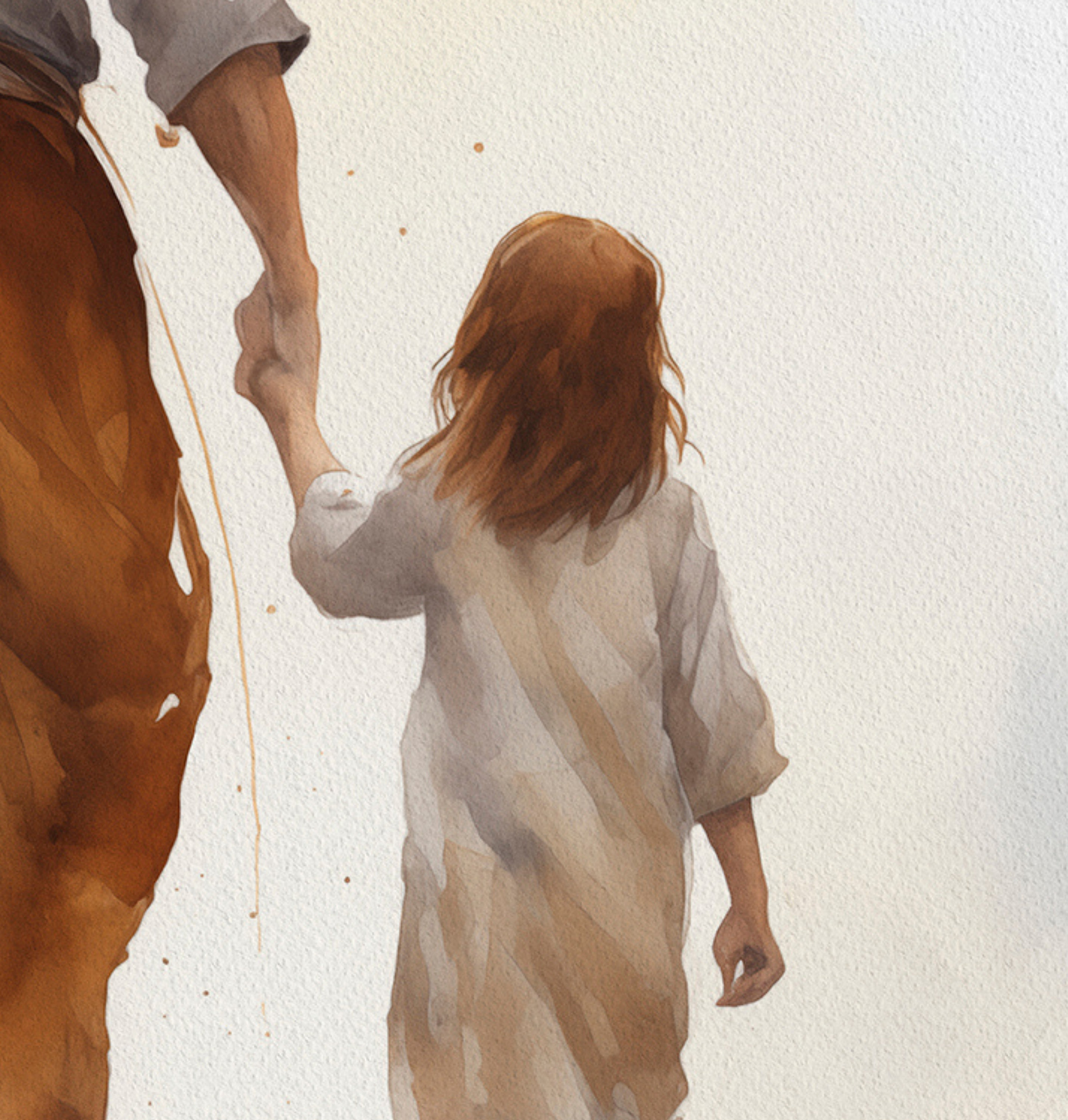 Jesus Christ Walking With a Girl, Walk Beside Me, Nursery Bible Art ...
