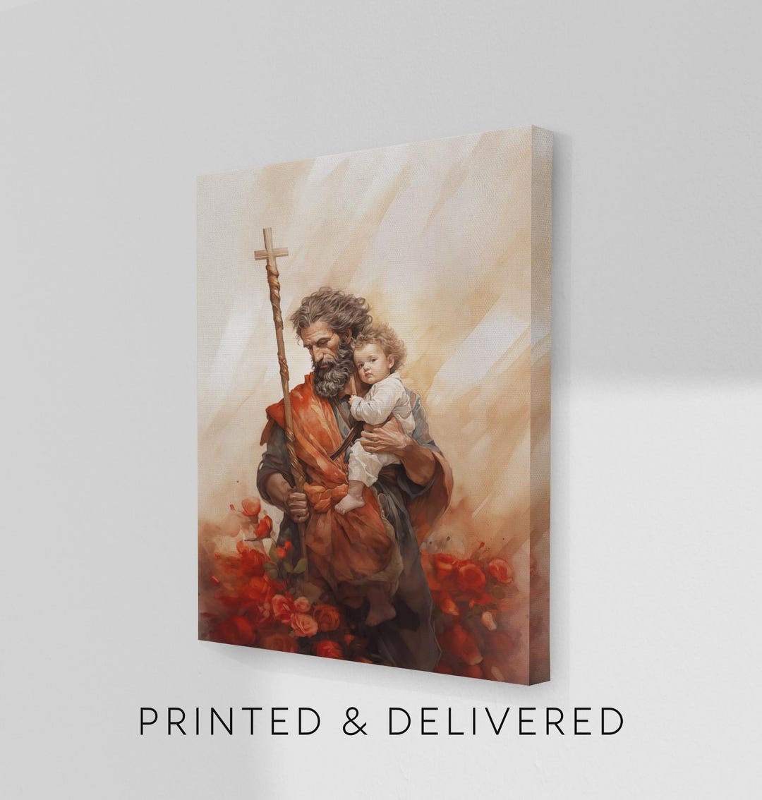 PRINTED Saint Christopher, Art, Saint of Travel Christian Wall Art ...
