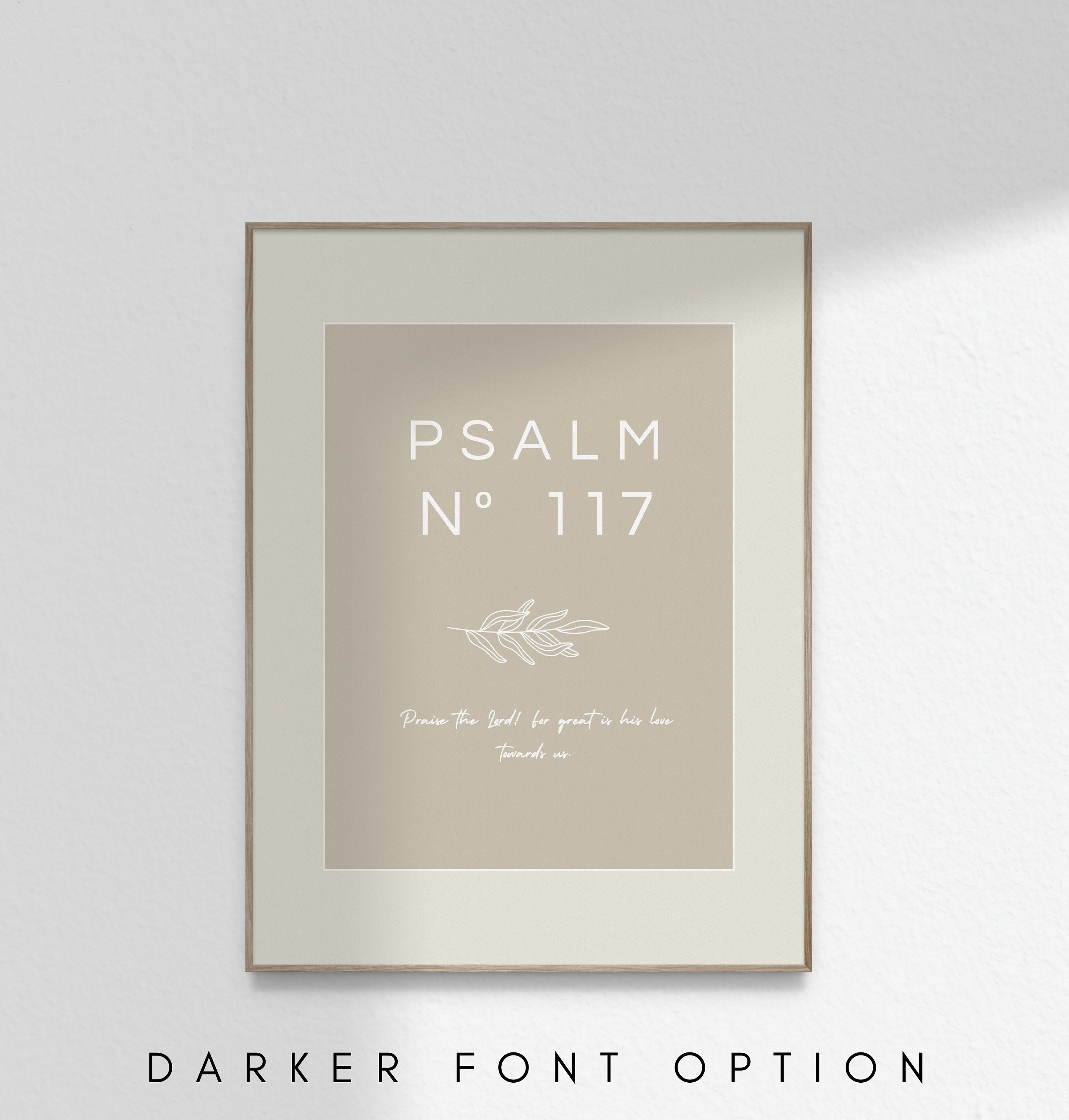 Psalm 117, Praise the Lord, Jesus, White Beige Christian Bible Verse ...
