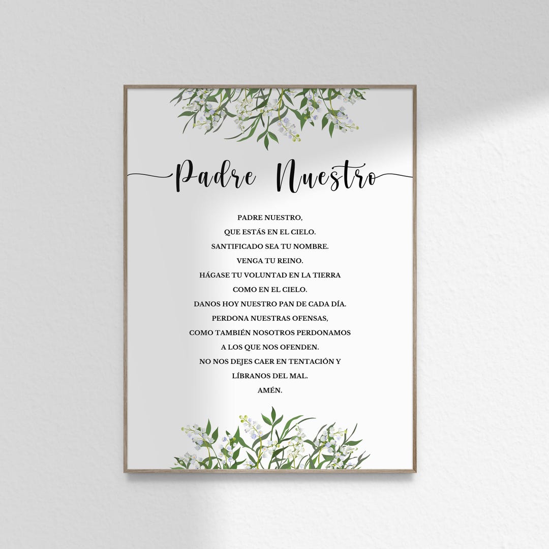 Spanish Lords Prayer Gift Lily of the Valley Christian Prayer Home ...