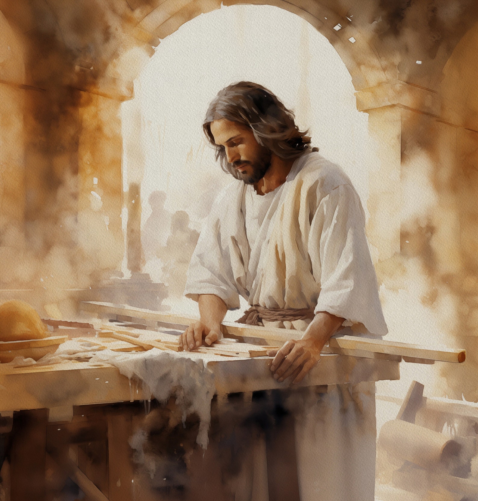 Jesus Was a Carpenter Christ the Carpenter Christian Art Gift Idea ...