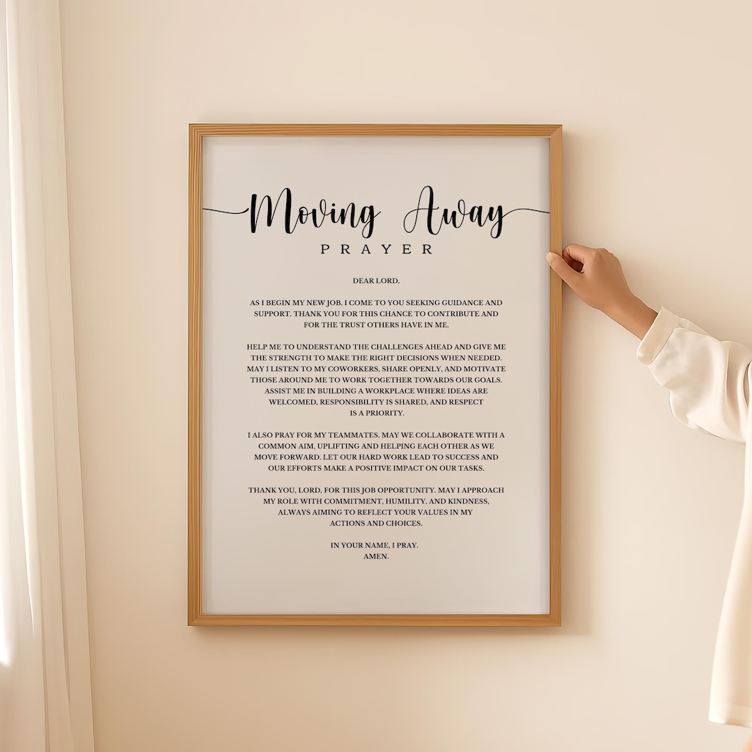 Moving Away Prayer Gift for New Journey Christian Prayer New Journey ...