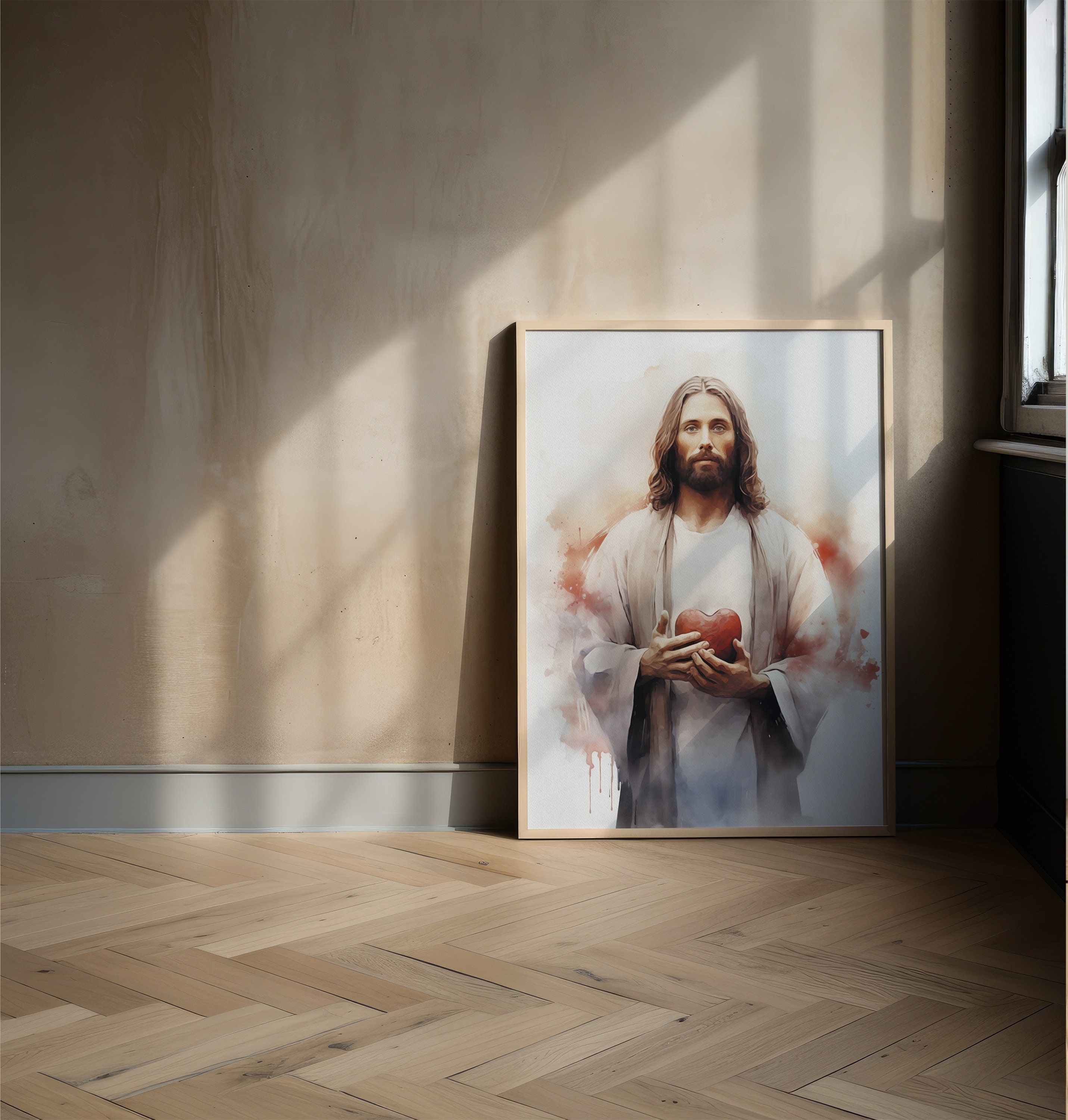 Sacred Heart of Jesus Christ With the Sacred Heart Print Christian ...