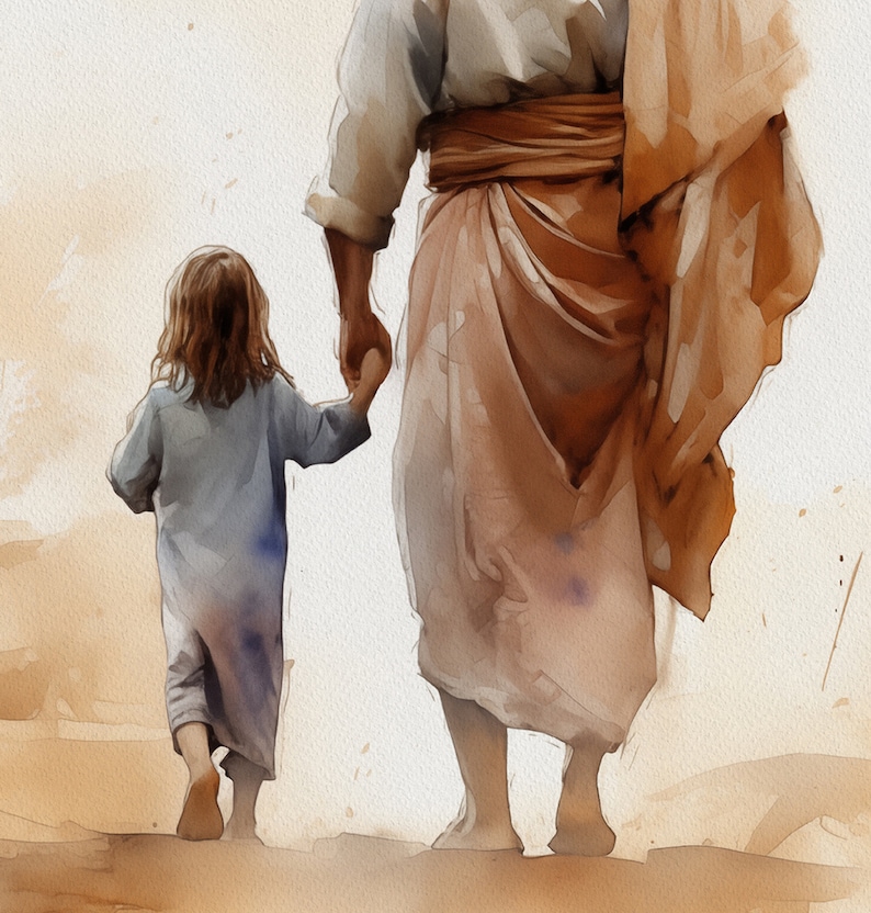LDS Art, Come Follow Me, Jesus Christ Walking With Girl, Kids Room ...