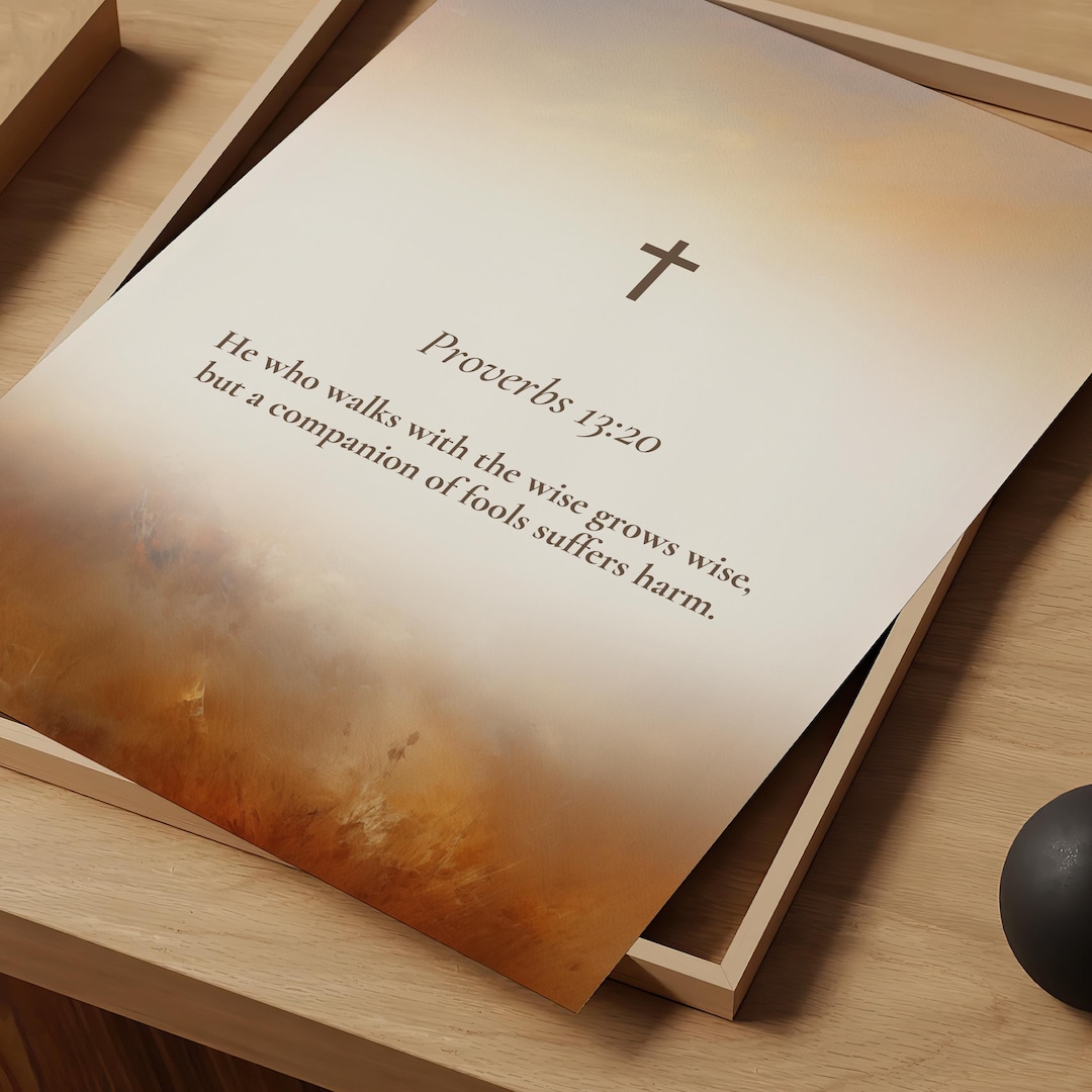 Proverbs 13:20 Scripture Art Printable, Bible Verse Art, Wall Decor ...