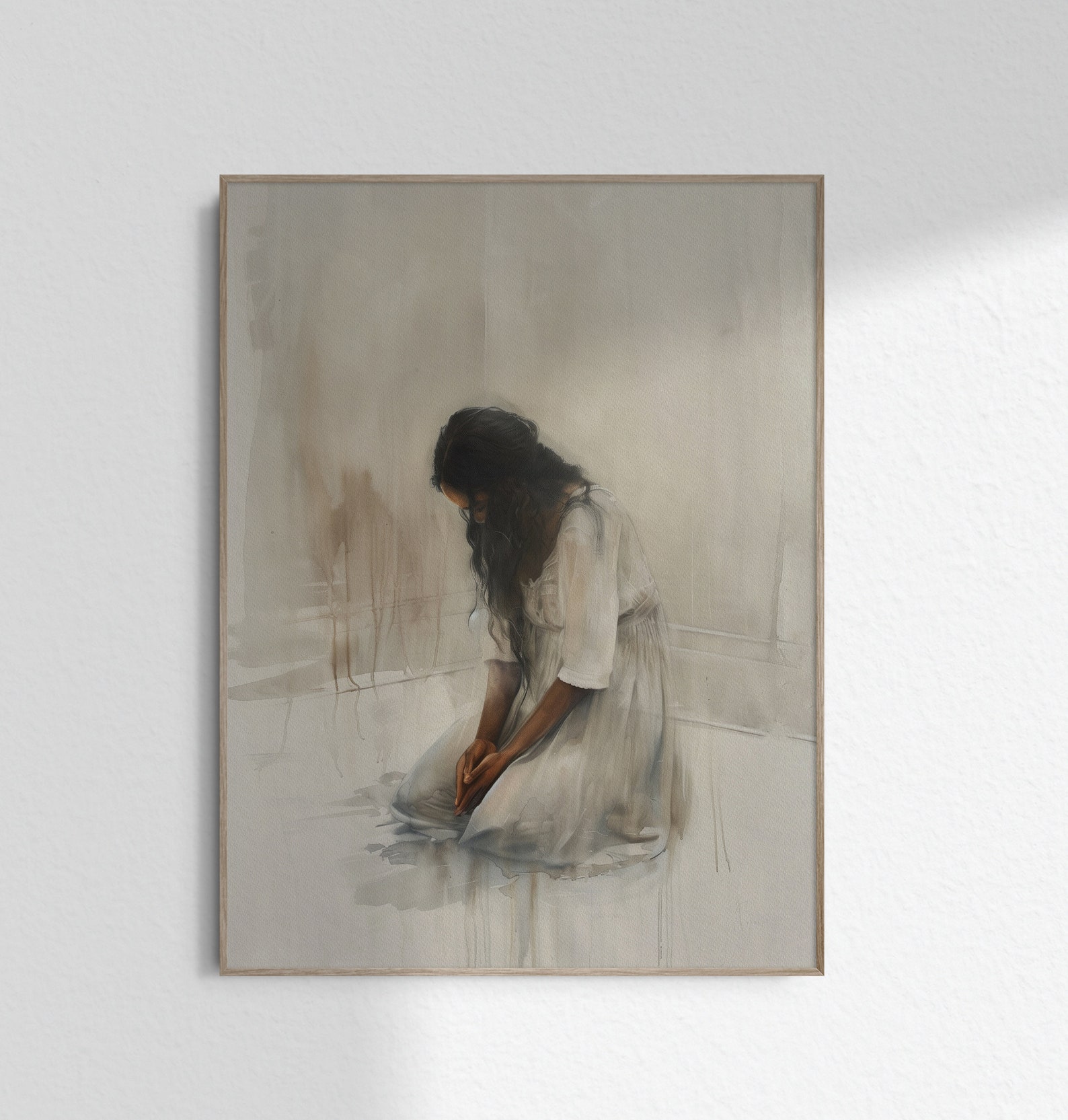 Black Woman Praying Wall Art Abstract Black Girl Praying Art Christian ...