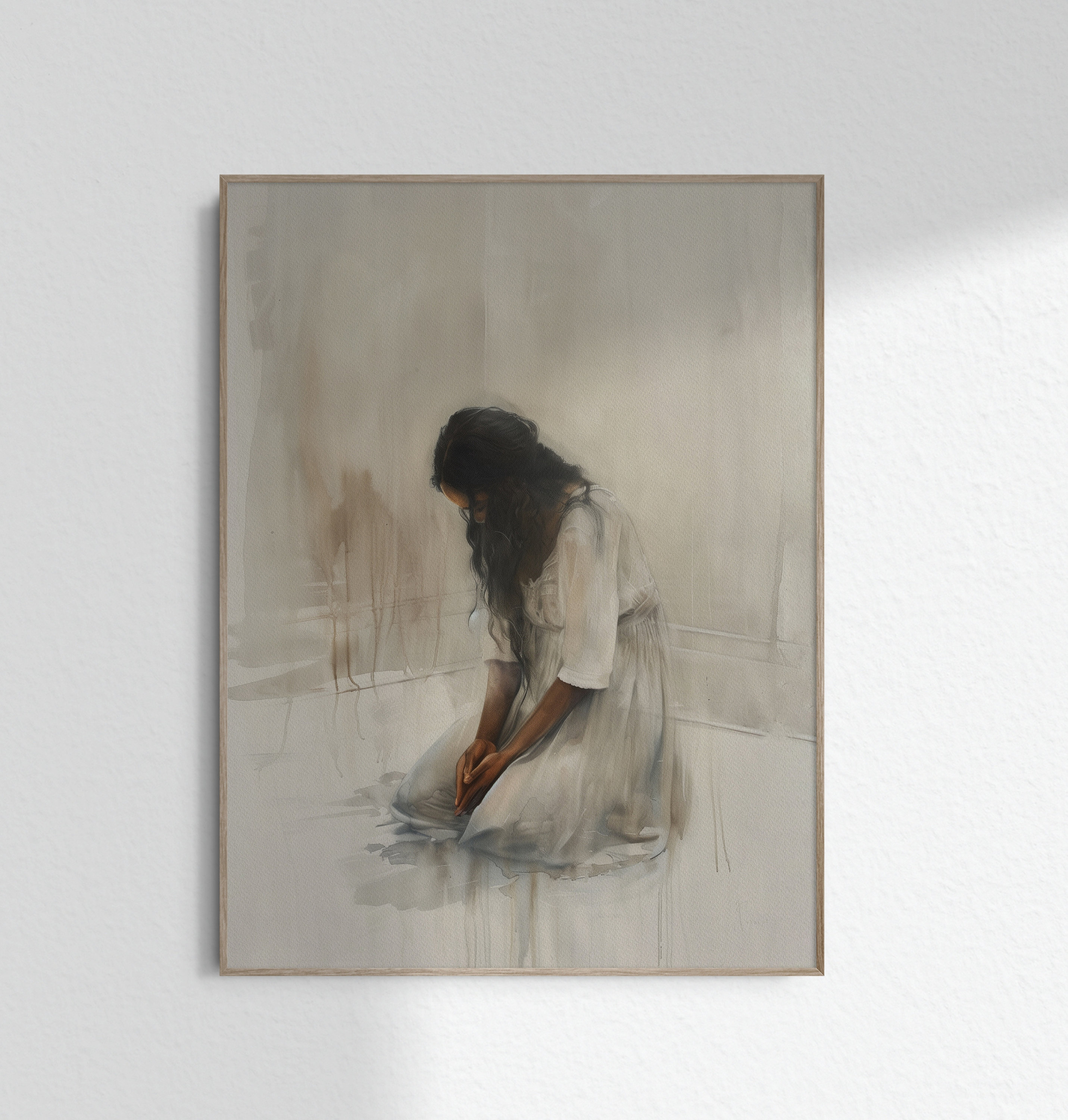 Black Woman Praying Wall Art Abstract Black Girl Praying Art Christian ...