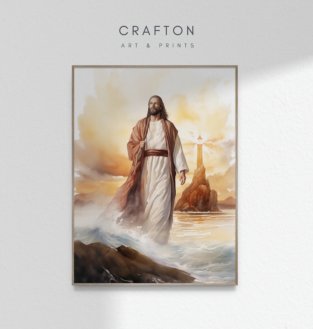 I Am the Light of the World Jesus and Lighthouse Scripture Art Painting ...