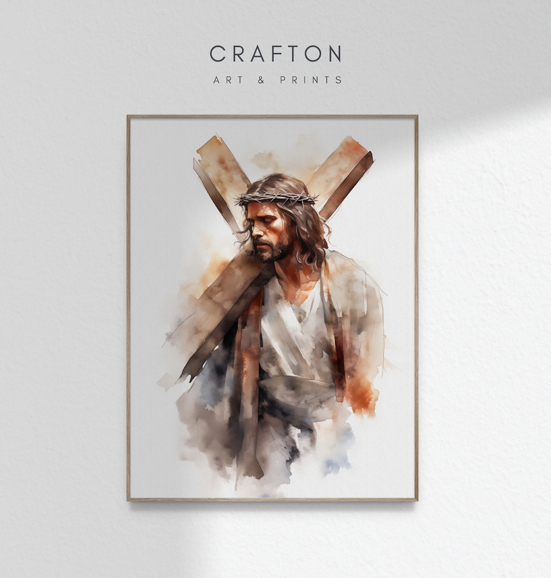 Jesus With Cross Jesus Carrying Cross Christ Cross Watercolor Painting ...