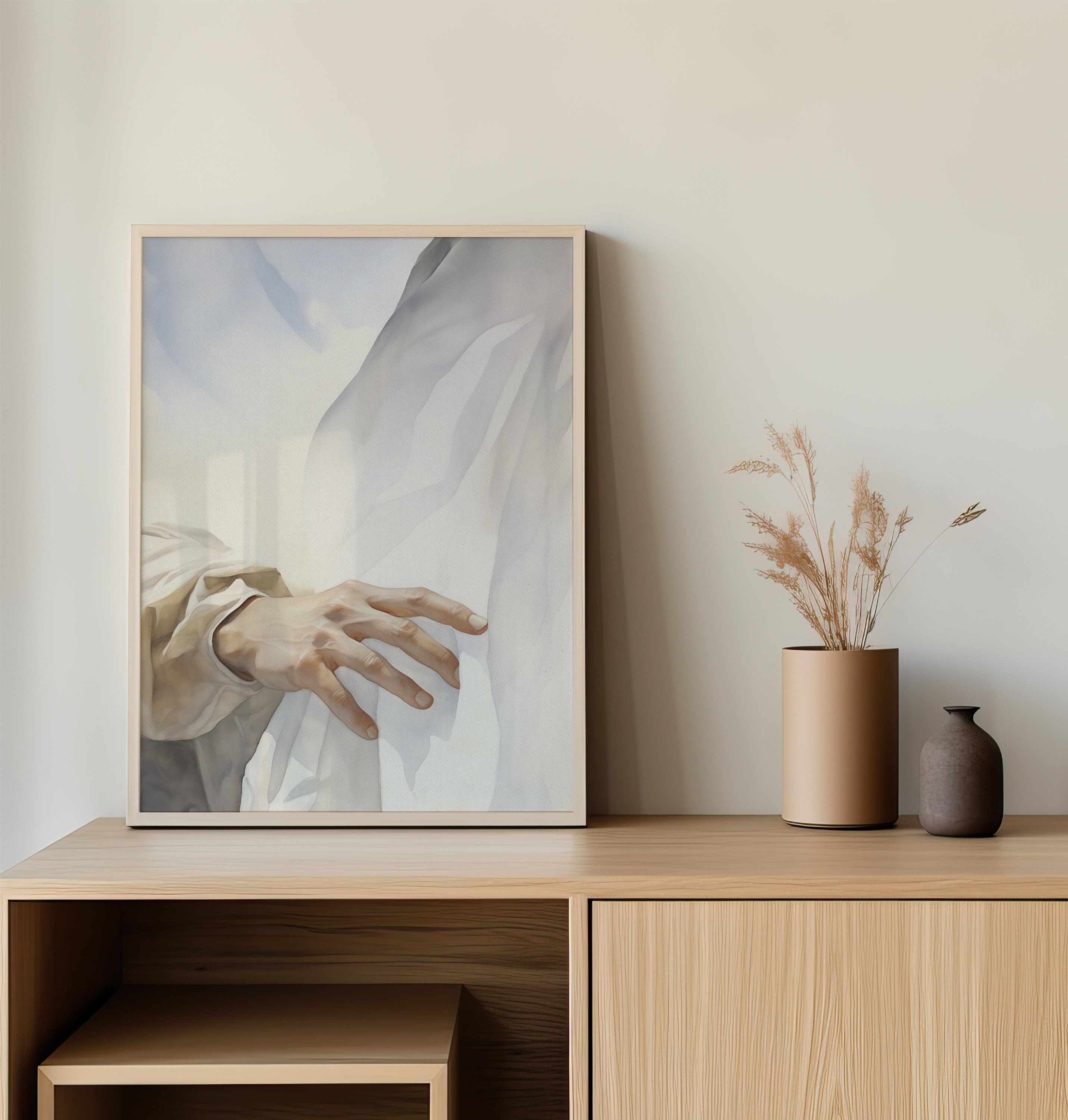 Touching the Hem of His Garment Sketch Hem of Robe Wall Art Print ...