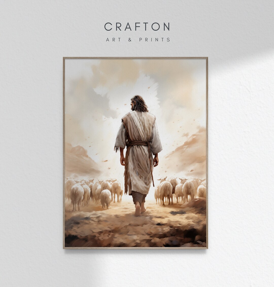 Savior, Like a Shepherd Lead Us, Jesus Christ & Sheep, Watercolor ...