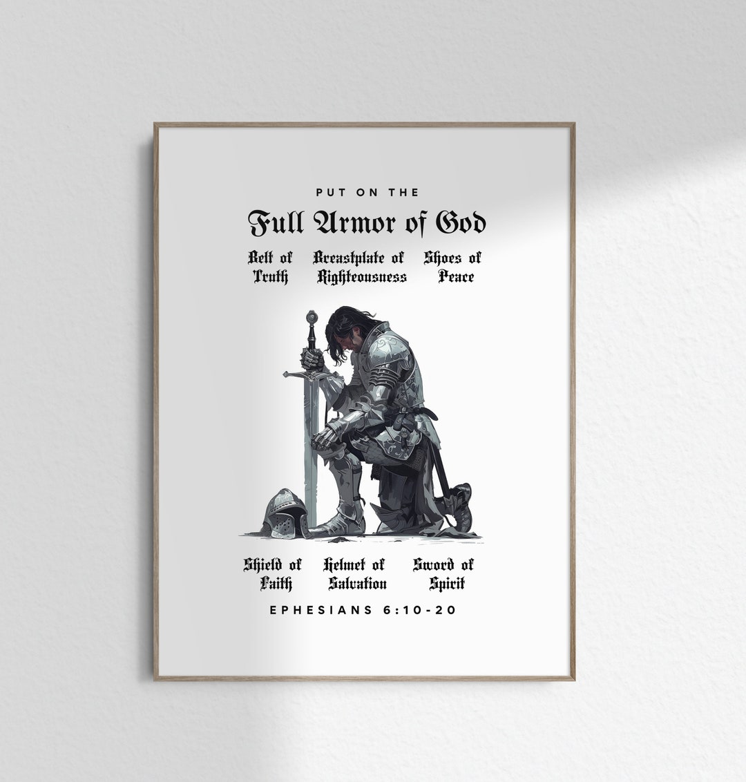Put on the Full Armor of God Ephesians 6 10 Gift for Boys Nursery Wall ...