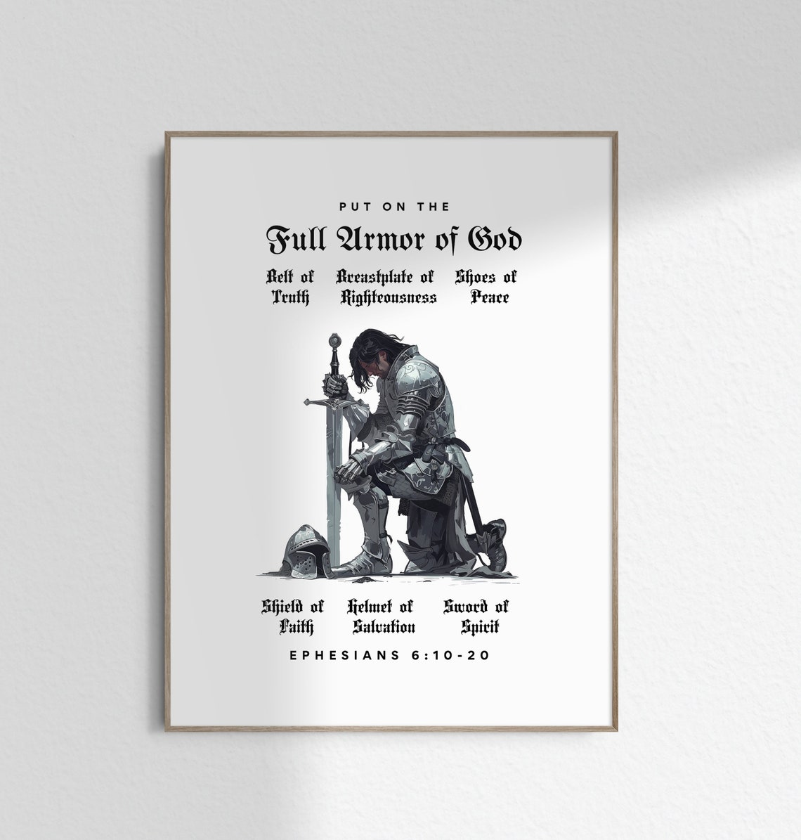 Put on the Full Armor of God Ephesians 6 10 Gift for Boys Nursery Wall ...