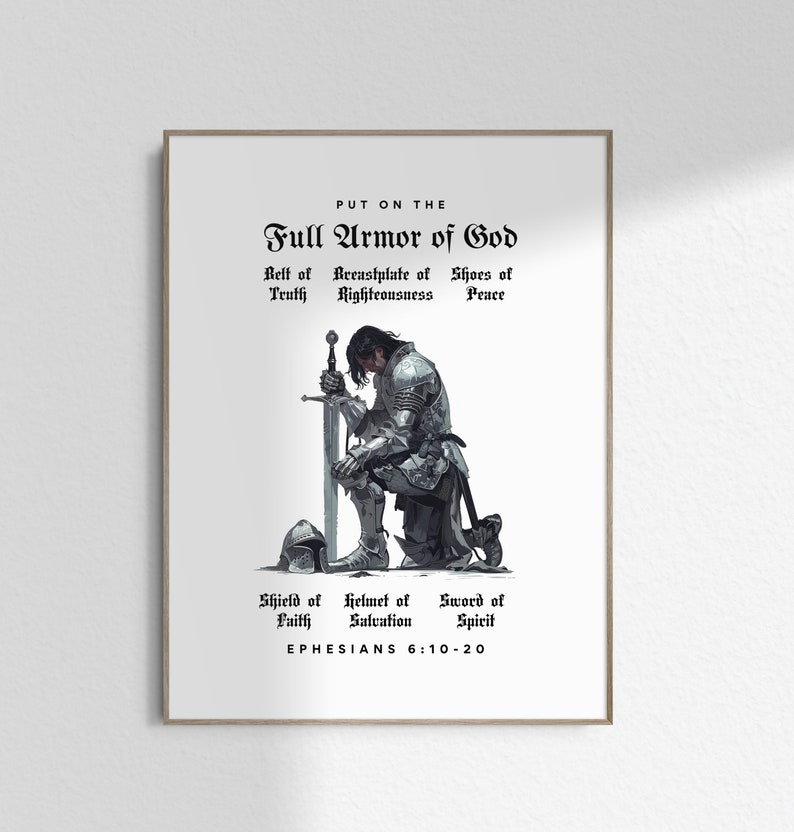 Put on the Full Armor of God Ephesians 6 10 Gift for Boys Nursery Wall ...