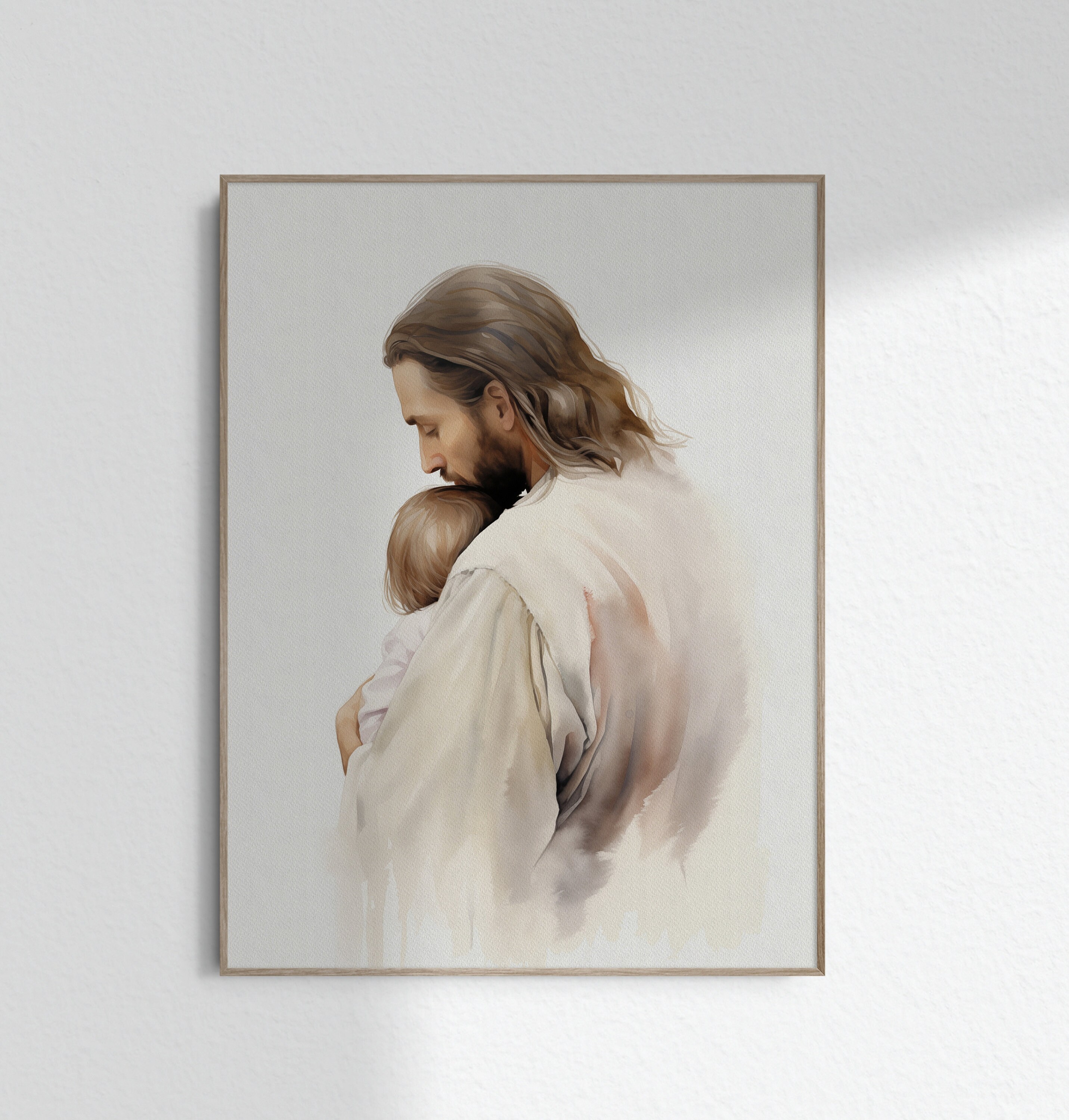 Jesus With Baby Jesus With Infant Christian Newborn Gift New Dad Christ ...
