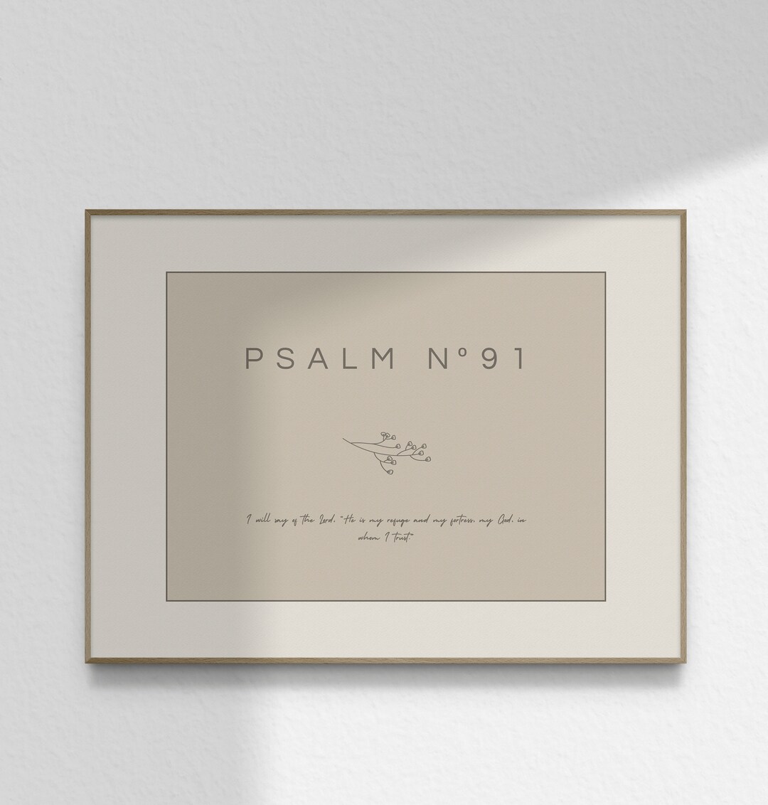Psalm 91 Landscape Horizontal Format Mode Beige & Christian Bible Verse ...