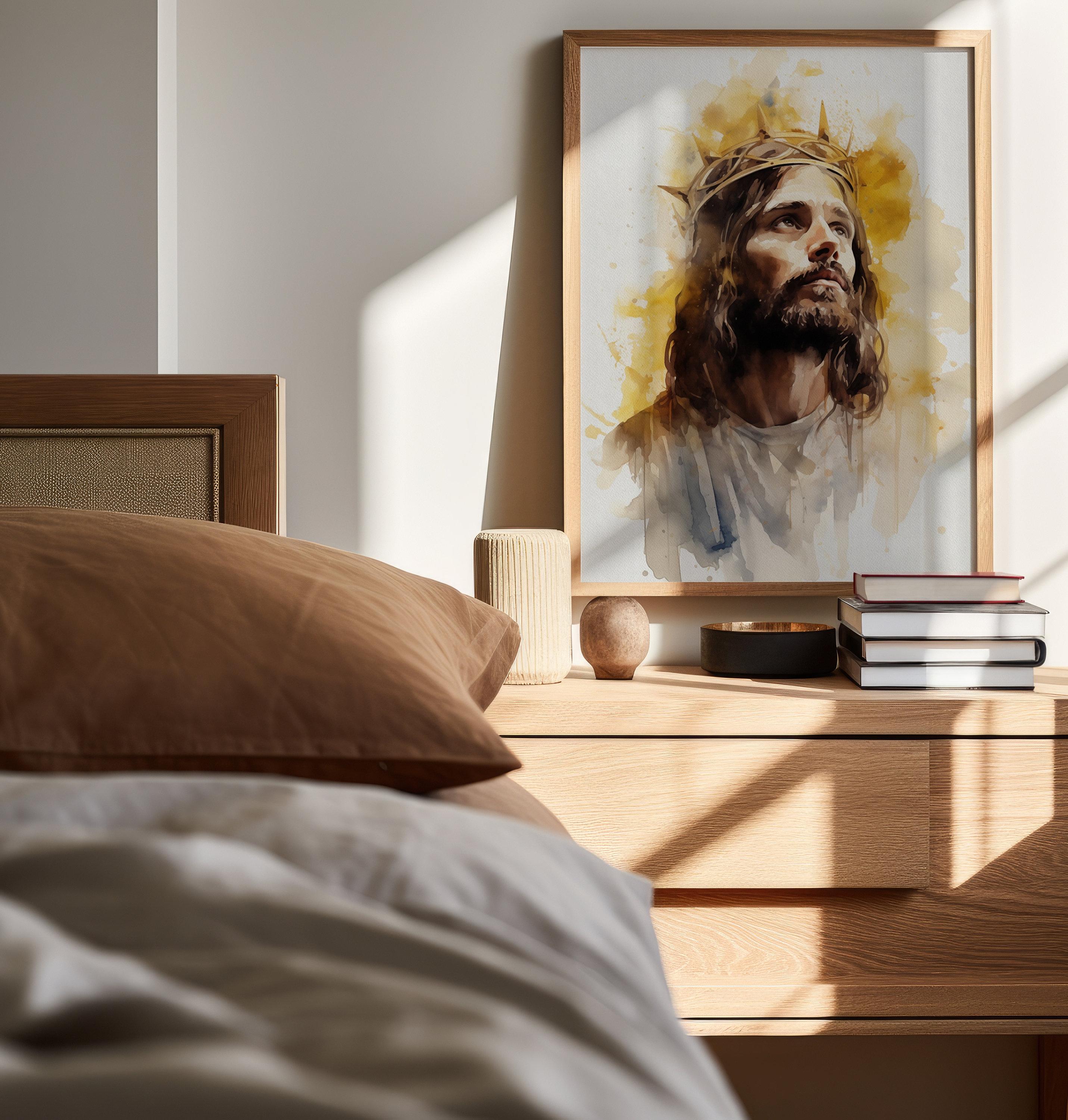 Jesus King of Kings Art Jesus With Crown Jesus is King Christian Gift ...