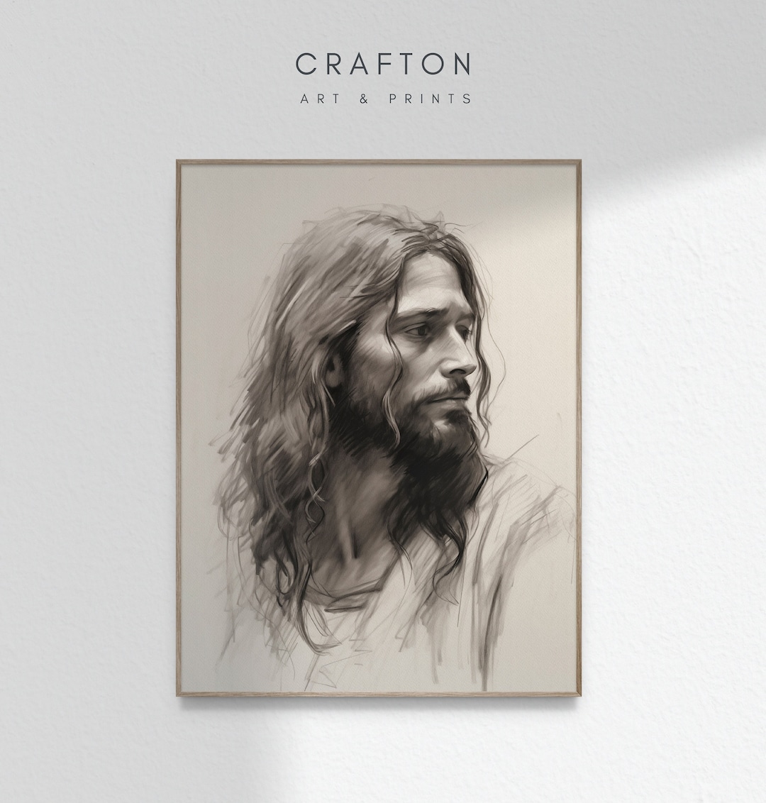 Jesus Sketch Drawing Black and White Charcoal Christ Picture Christian ...