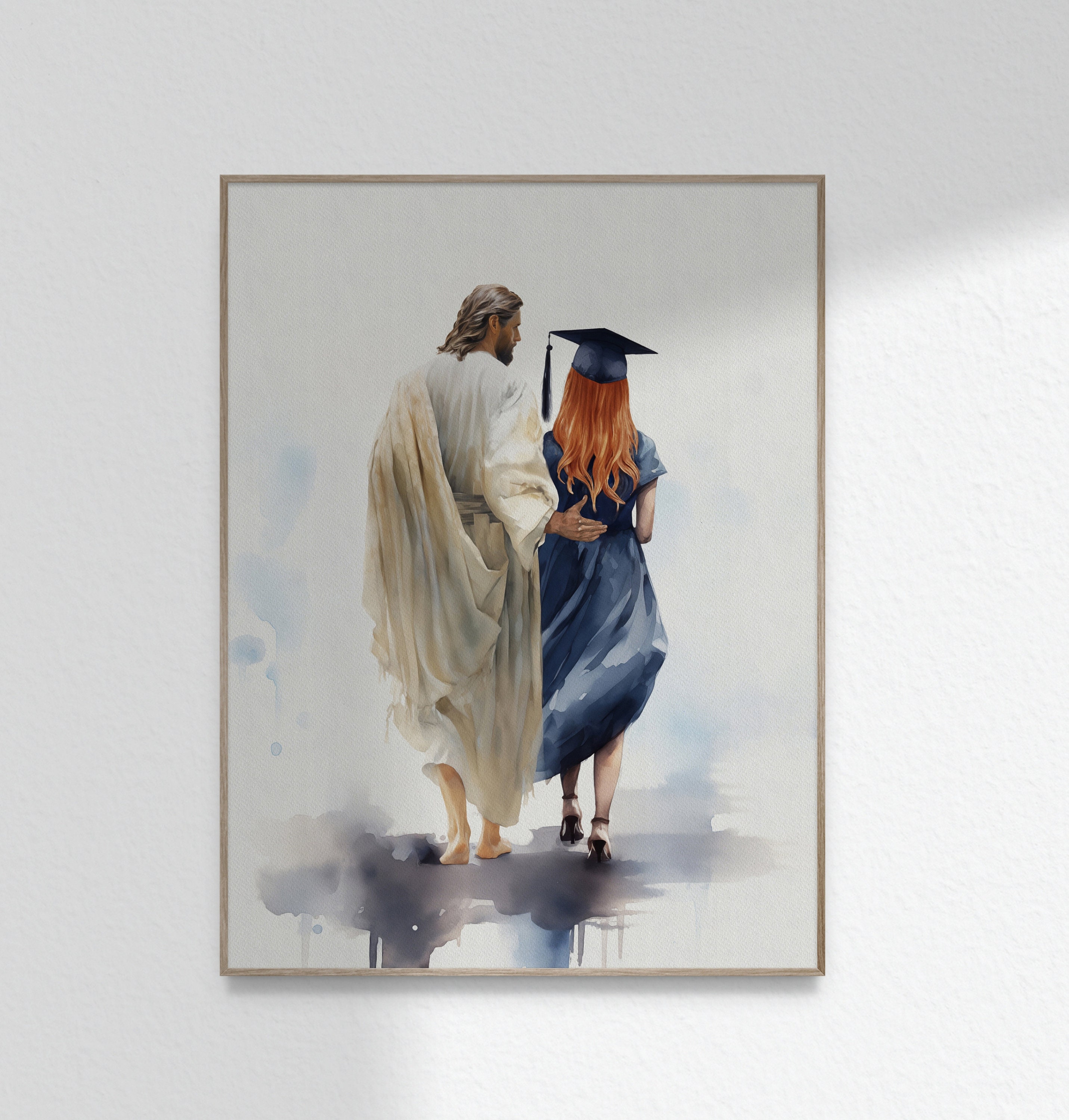 Christian Graduation Gift for Her Custom Jesus Red Ginger Girl ...