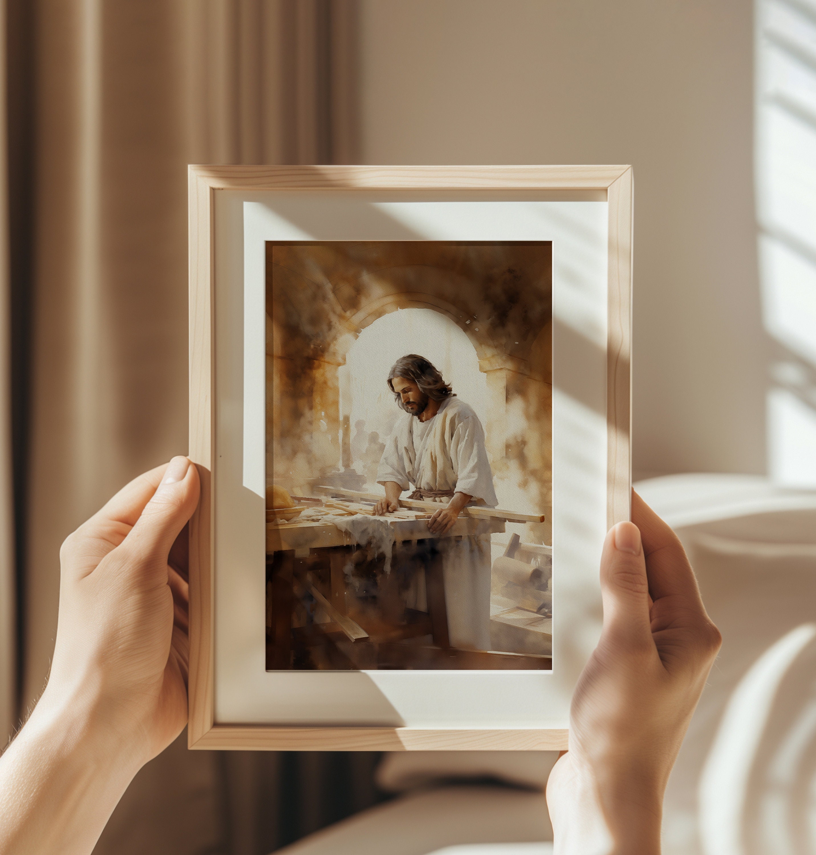 Jesus Was a Carpenter Christ the Carpenter Christian Art Gift Idea ...