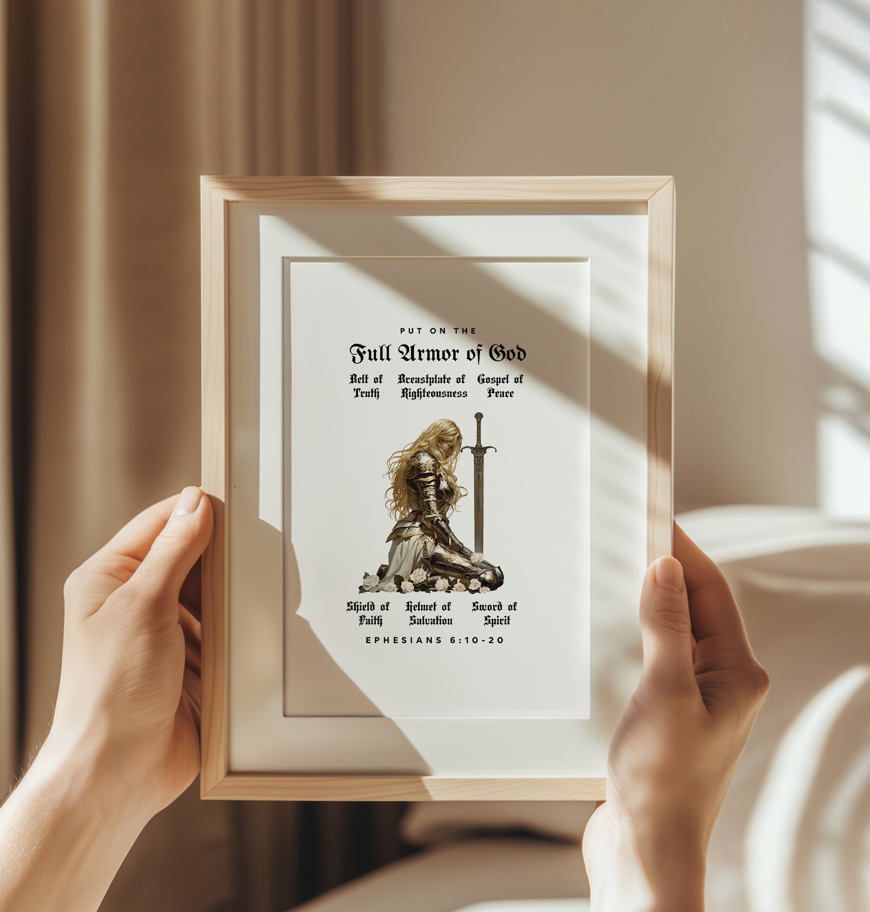 Put on the Full Armor of God Ephesians 6 10 Gift for Girls Nursery Wall ...