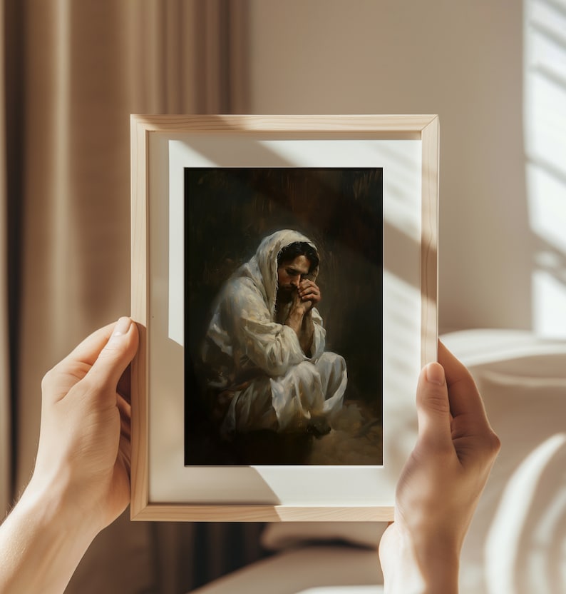 Christ Praying Art Jesus Praying in the Garden of Gethsemane Praying ...