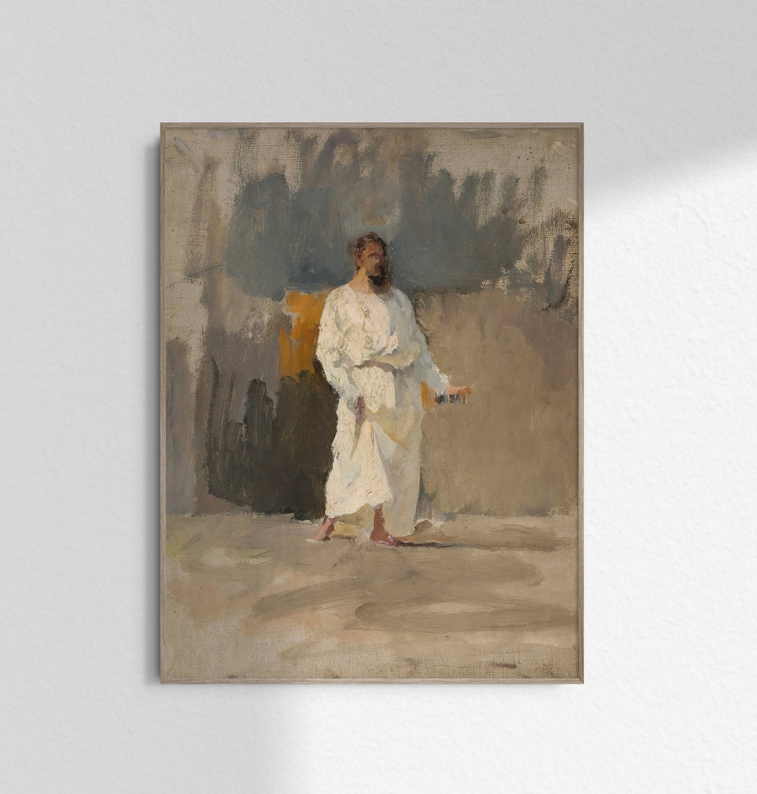 Old Vintage Sketch of Jesus Christ Painting Picture Christian Drawing ...