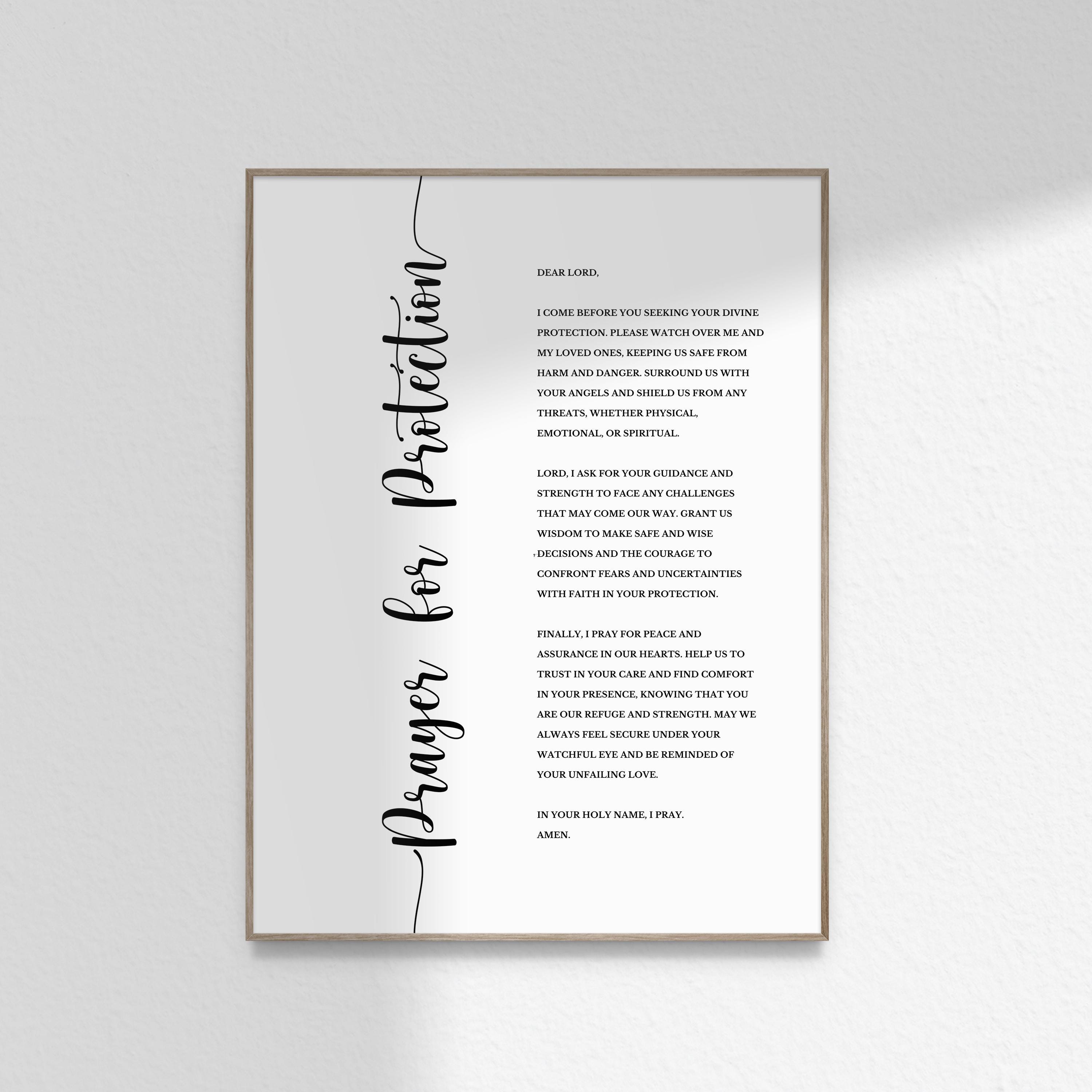 Prayer for Protection Christian Prayer Gift, Protection From Evil, at ...