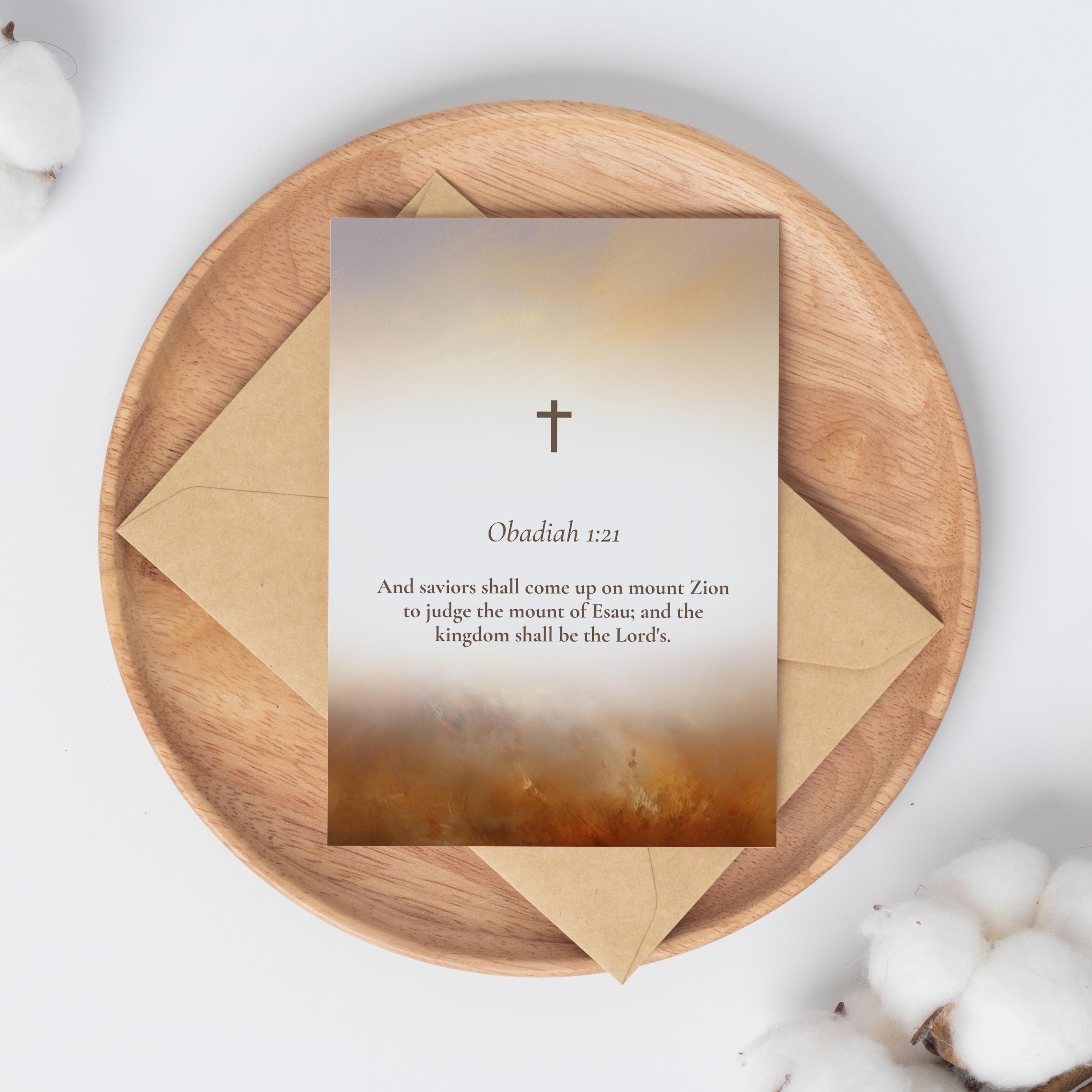Obadiah 1:21 Scripture Art Printable, Bible Verse Art, Wall Decor Print ...