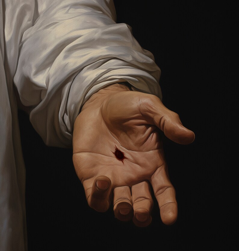 Jesus Christ Reaching Out His Hand of Jesus Painting Watercolor ...