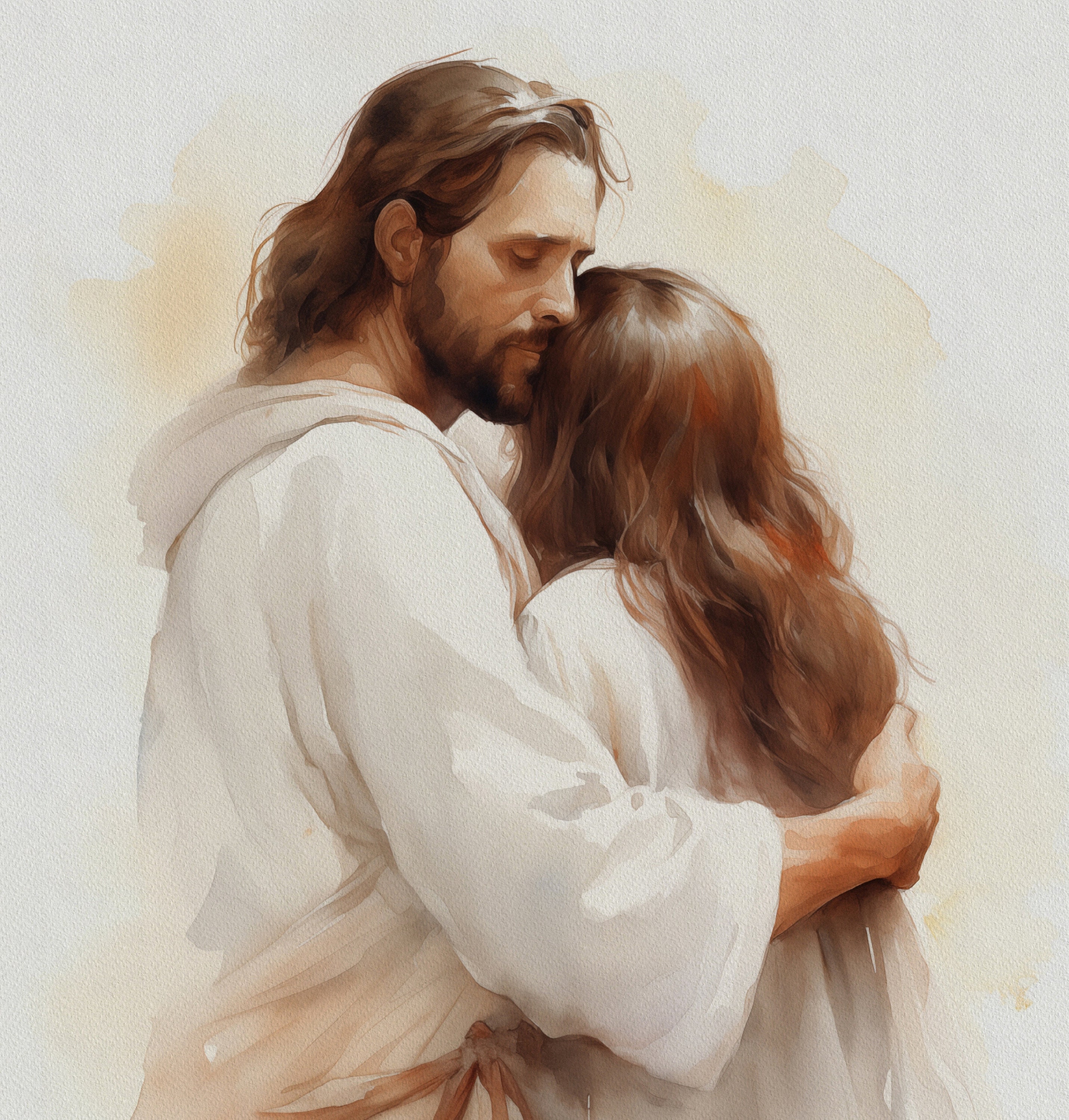 Jesus Hugging Girl Art, Jesus Hugging Woman, Jesus Embrace Woman Jesus ...