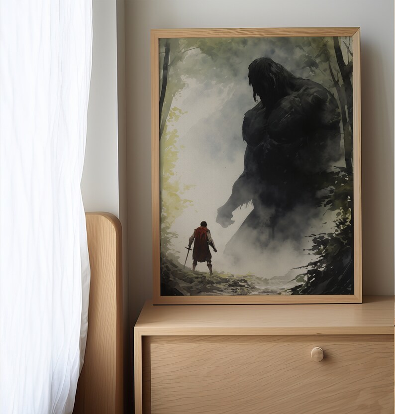 David and Goliath Wall Art Bible Art Christian Boy Wall Art Christian ...