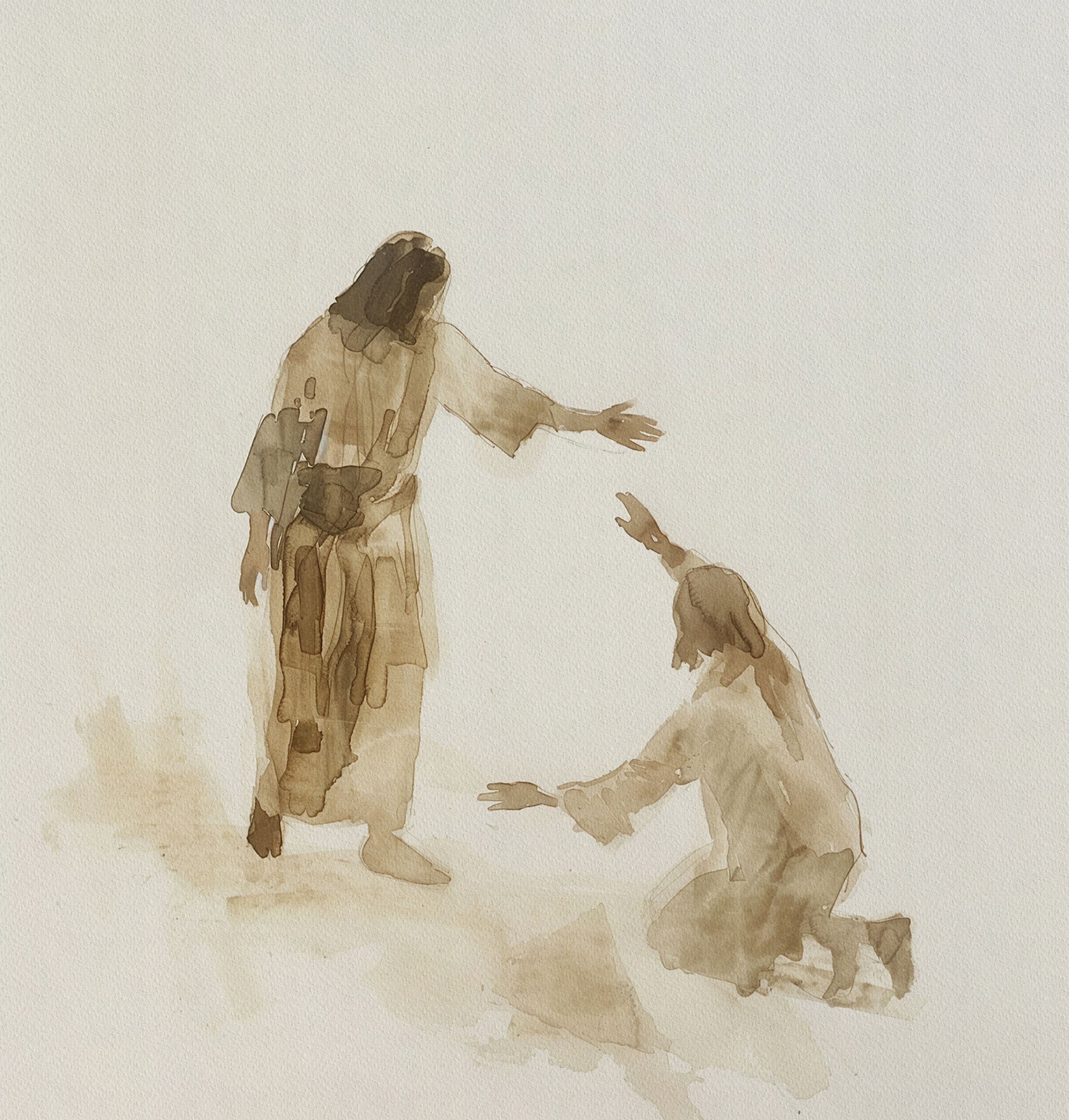 Jesus Healing Blind Man Art, Christ Healing Art Miracles of Jesus Art ...