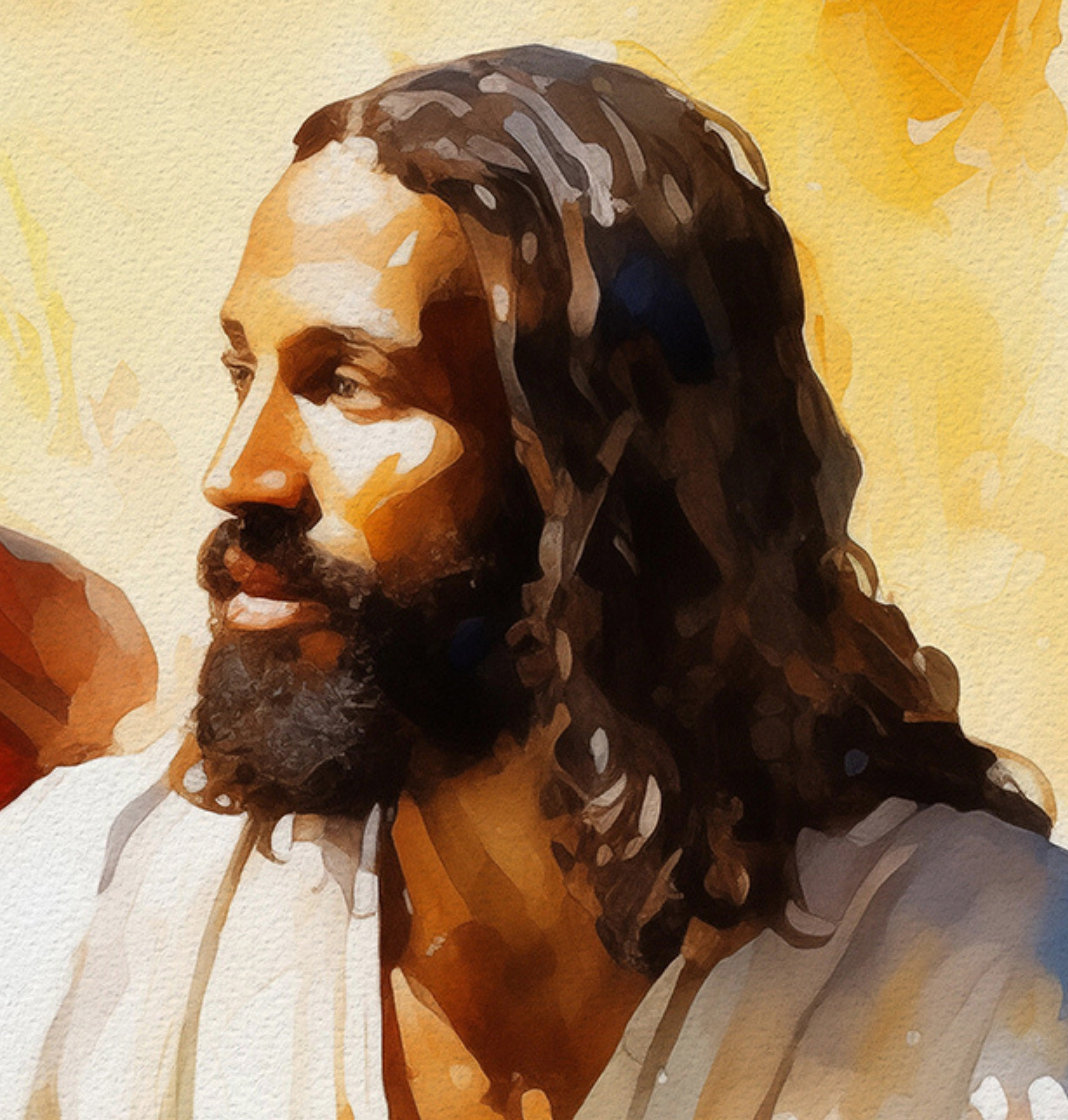 Black Jesus Art Black Christ at Table Last Supper Christian Watercolor ...