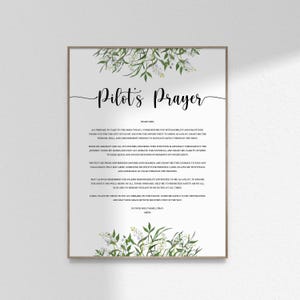 Pilot's Prayer Pilot Gift Aviator Prayer Floral Christian Prayer Bible ...
